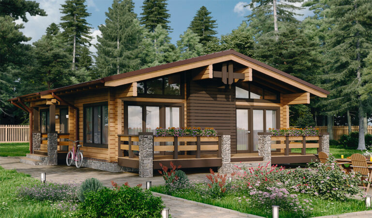 Log House #074 prefab house kit | EcoHouseMart