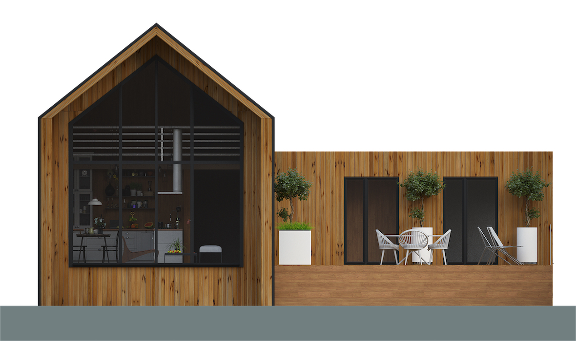 Solid Wood House #CLT-195 (Barn) Prefab house kit | EcoHouseMart