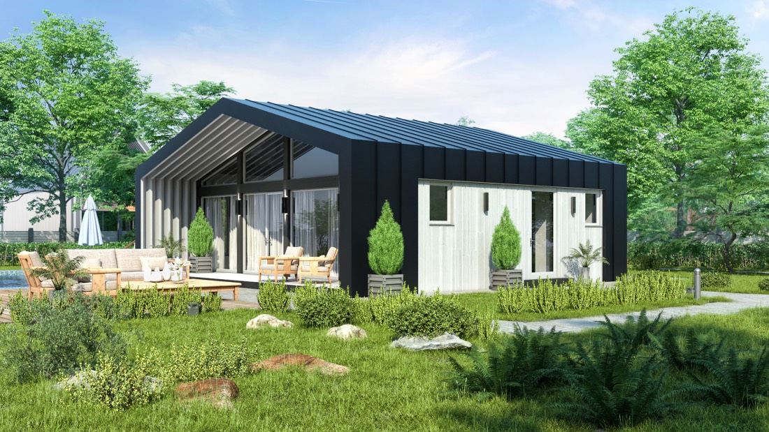 Solid Wood House #CLT-070 (Barn) Prefab house kit | EcoHouseMart